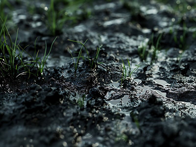 Highly Detailed Image of Watery Black Soil Stock Illustration ...