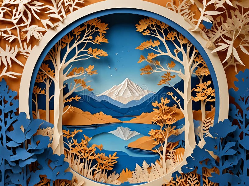 A Highly Detailed and Intricate 3D Paper Art Composition. the Image ...