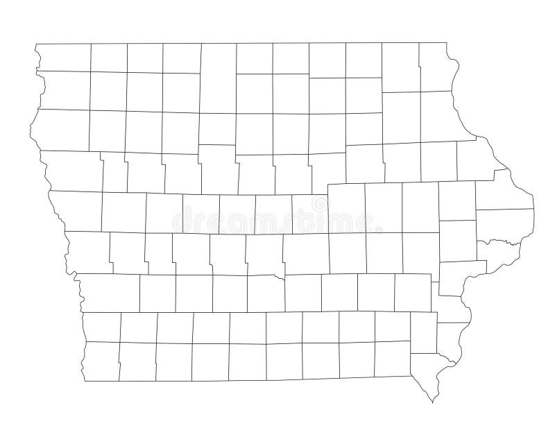 Detailed Iowa Blind Map. stock vector. Illustration of north - 277700077
