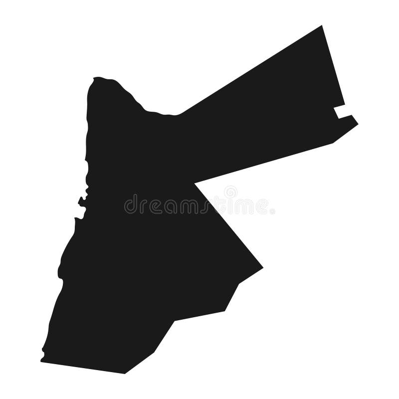 Highly Detailed Jordan Map with Borders Isolated on Background Stock ...