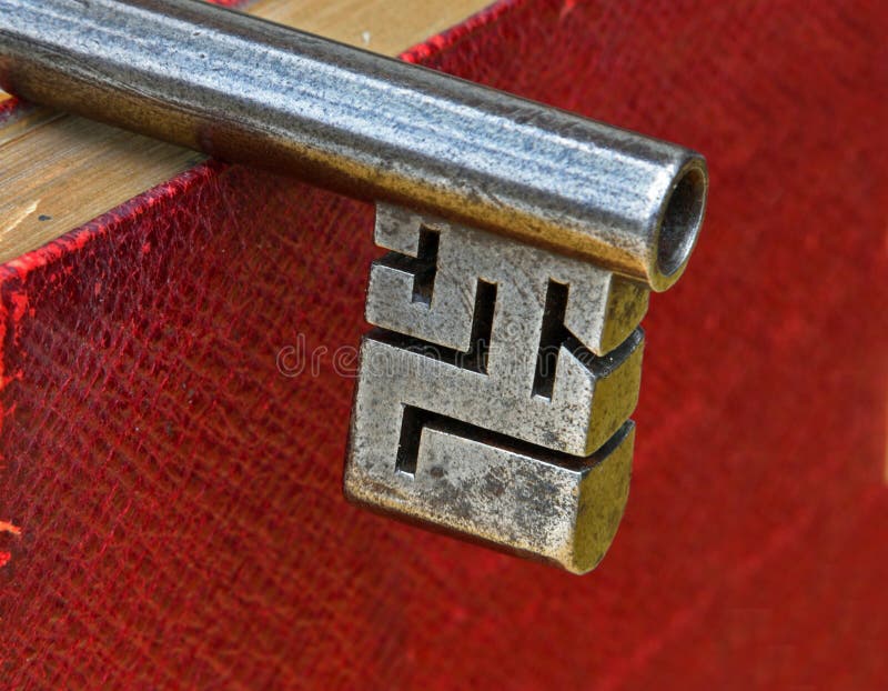 Highly Detailed Key Ward on Antique Pipe Key Stock Image - Image of ...