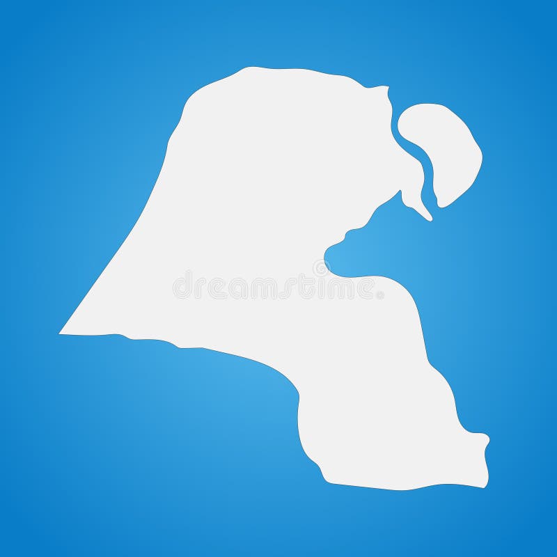 Highly Detailed Kuwait Map with Borders Isolated on Background Stock ...