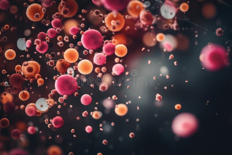 Highly Detailed Macro Photograph of Various Bacteria Cells Seen Under a ...