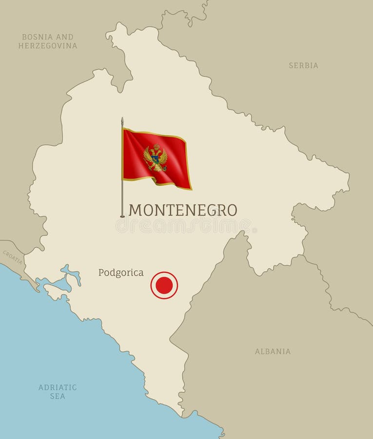 Highly Detailed Map Montenegro Territory Borders, South European ... Highly Detailed Map Montenegro Territory Borders, South European ...