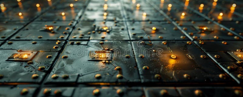 A Highly Detailed Metal Surface with Intricate Latticework and Soft ...