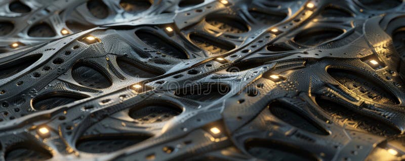 A Highly Detailed Metal Surface with Intricate Latticework and Soft ...