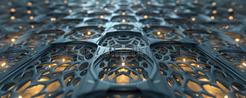 A Highly Detailed Metal Texture with Intricate Latticework and Soft ...