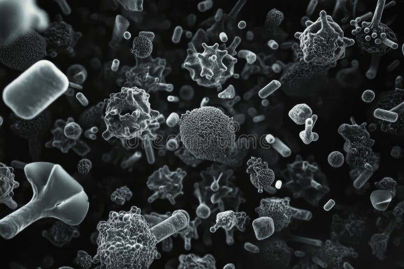 Highly Detailed Microscope View of PM2.5 Particles of Various Irregular ...