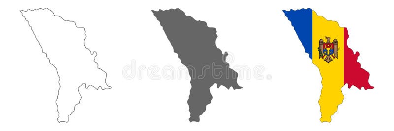 Detailed Moldova Physical Map with Labeling. Stock Vector ...