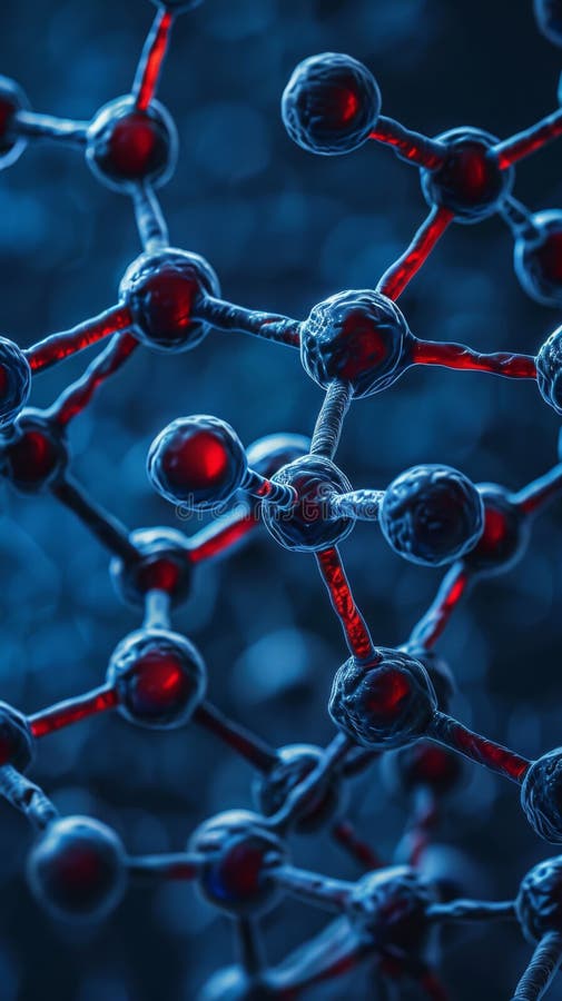 Highly Detailed Molecular Structure Featuring Interconnected Atoms in ...
