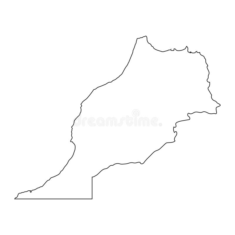 Highly Detailed Morocco Map with Borders Isolated on Background Stock ...
