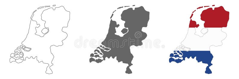 Highly Detailed Netherlands Map with Borders Isolated on Background ...