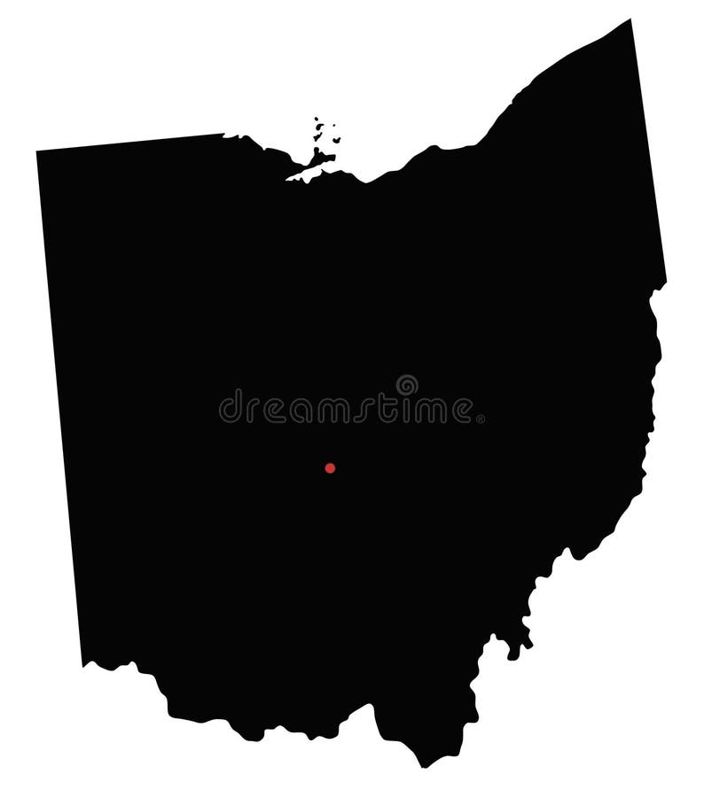 Detailed Ohio Silhouette Map. Stock Vector - Illustration of american ...