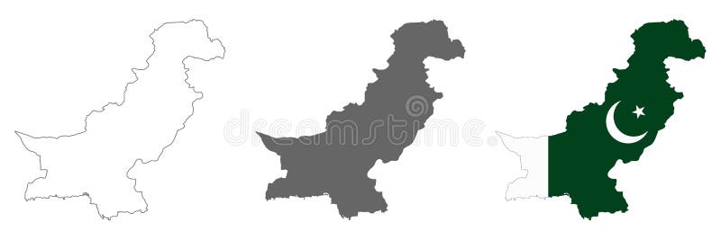 Highly Detailed Pakistan Map with Borders Isolated on Background Stock ...