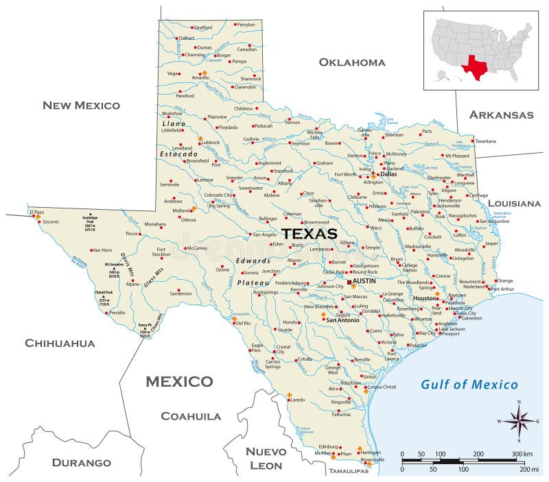 texas physical map