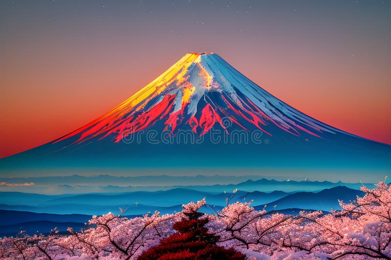 Highly Detailed Picture of Mt Fuji Shot Stock Illustration ...