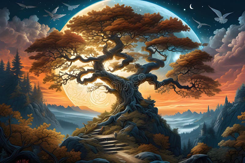 The Highly Detailed Detailed a Random Landscape Sky Trees Stock ...