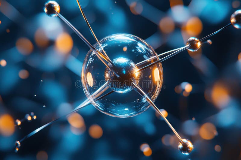 Realistic Depiction of an Atom with Orbiting Electrons and Protons ...