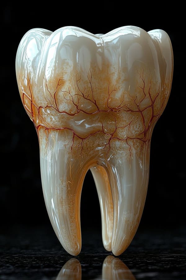 Highly Detailed Render of a Human Molar Tooth Showcasing Anatomy Stock ...