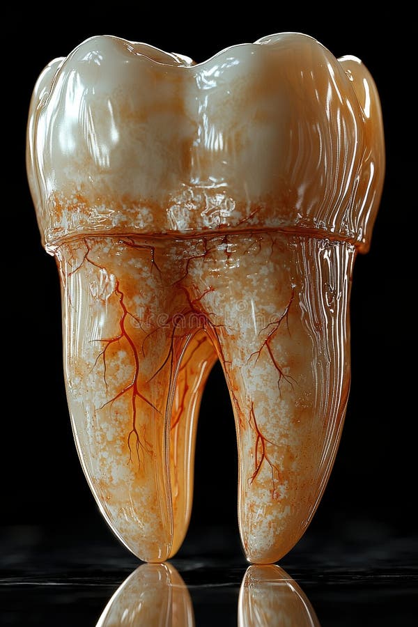Highly Detailed Render of a Human Molar Tooth Showcasing Anatomy Stock ...