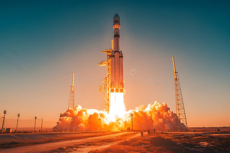 A Highly Detailed and Realistic Scene of a Rocket Launching from a ...