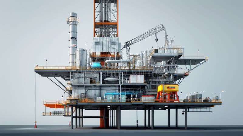 Modern Offshore Oil and Gas Platform Stock Image - Image of marine ...