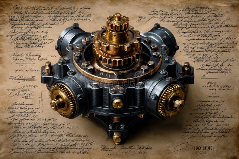 Self-playing Pipe Organ Blueprint in Da Vinci Codex Style with ...