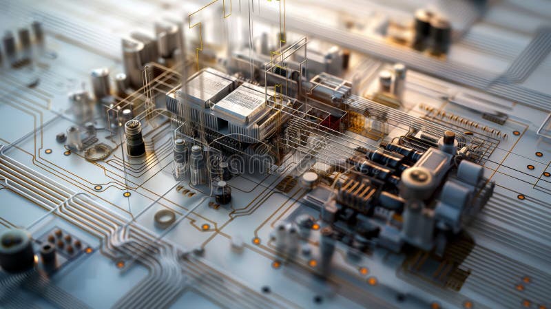 Highly Detailed Schematic Diagram of Advanced Technology Circuitry ...