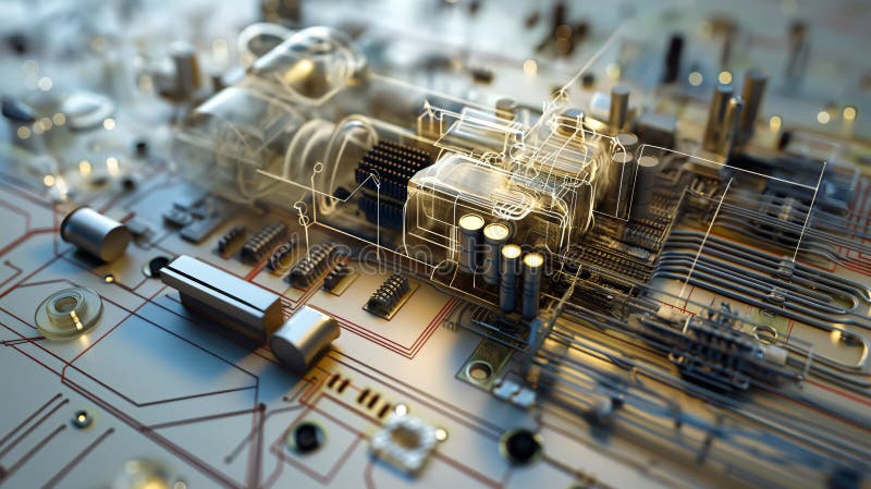 Highly Detailed Schematic Diagram of Advanced Technology Circuitry ...