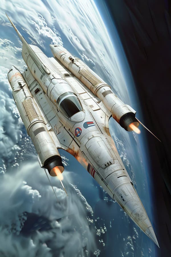 Highly Detailed Sci-fi Spaceship Ascending through Earth S Atmosphere ...