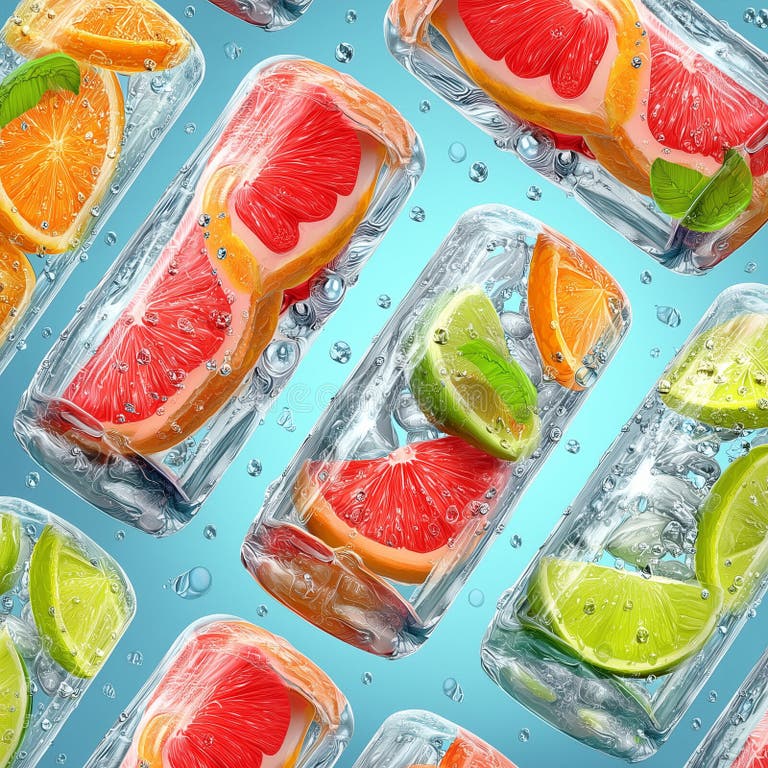 Hyper-realistic Seamless Pattern of Assorted Popsicles with Chocolate ...