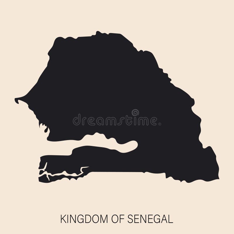 Map Pin with Detailed Map of Senegal and Neighboring Countries Stock ...