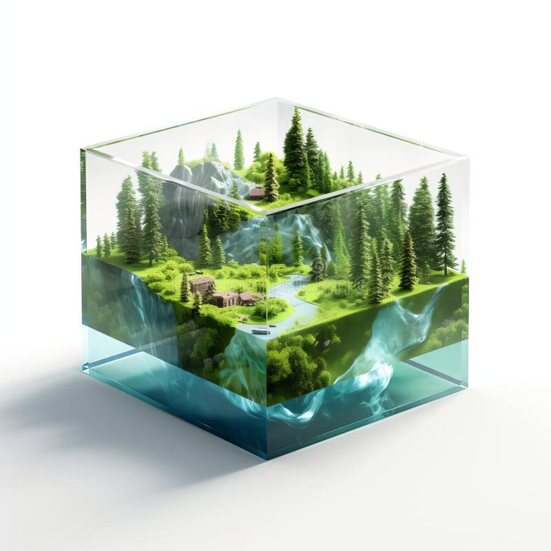 Highly Detailed Shiny Plastic Isometric Square Scenery Model Stock ...