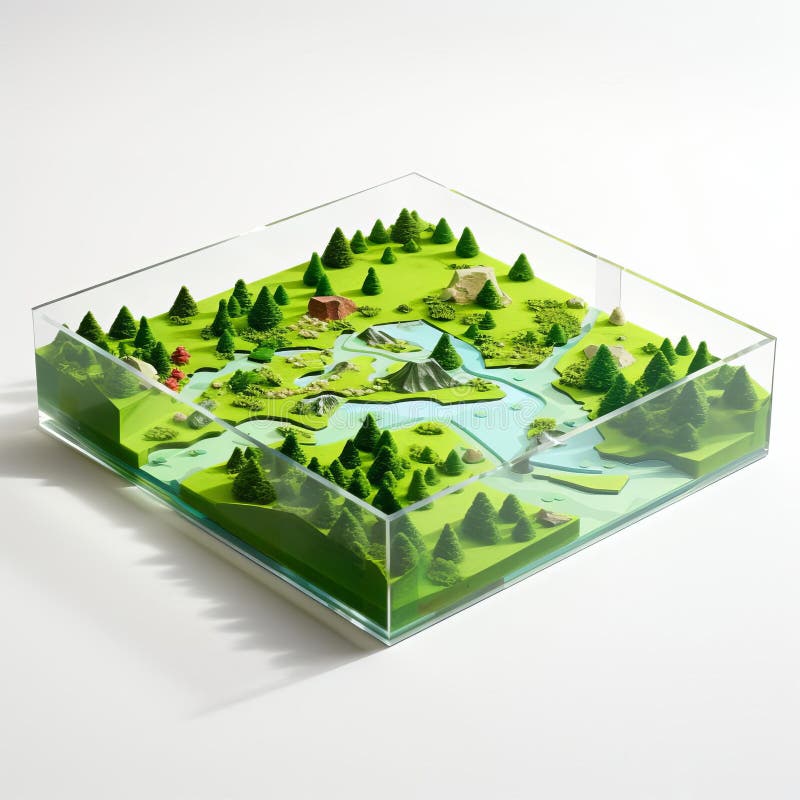 Highly Detailed Shiny Plastic Isometric Uplands Square Model Design ...