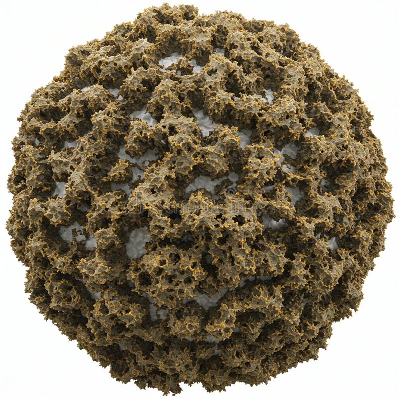 A Highly Detailed, Spherical 3D Model Resembling a Virus or a Pollen ...