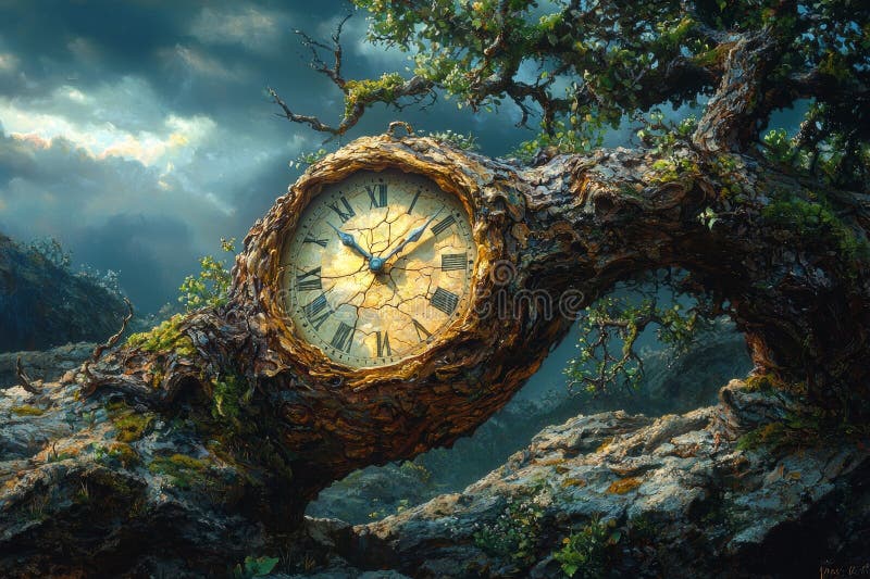 Highly Detailed Surreal Artwork of a Distorted Timepiece. Stock ...