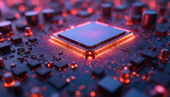 Highly Detailed Tech Illustration Shows AI Supercomputer Chrome CPU ...