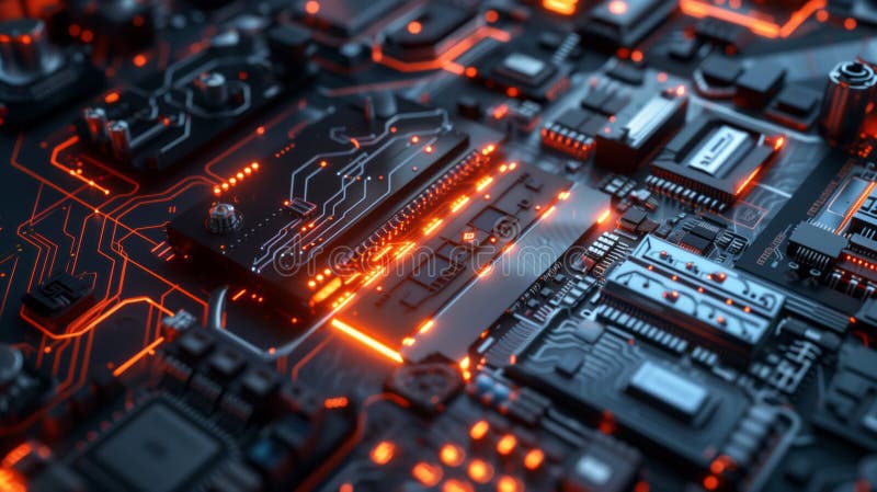 Highly Detailed Technology Texture, AI Supercomputer Chrome Stock Photo ...