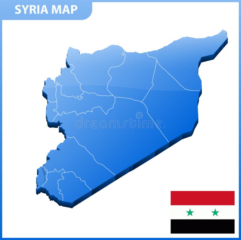 The Detailed Map of Syria with Regions or States. Administrative ...