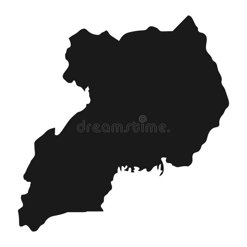 Highly Detailed Uganda Map with Borders Isolated on Background Stock ...