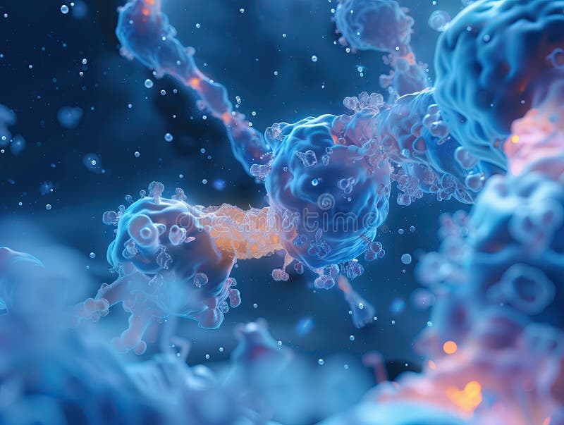 Close-Up View of Human Stem Cells Dividing Stock Illustration ...