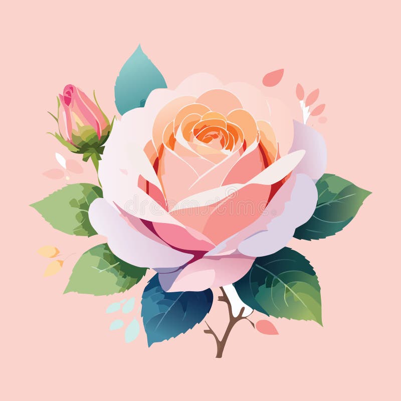 A Highly Detailed Vector Rose Stock Illustration - Illustration of ...