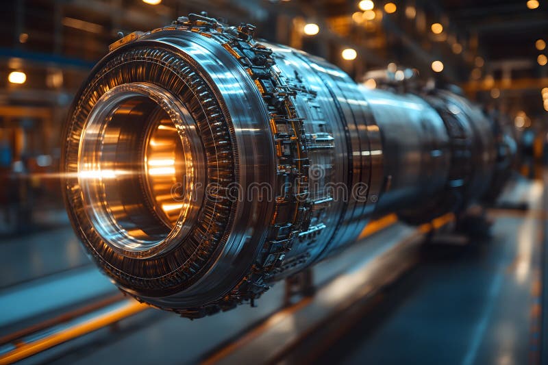 Advanced Aerospace Jet Engine in Industrial Manufacturing Facility ...