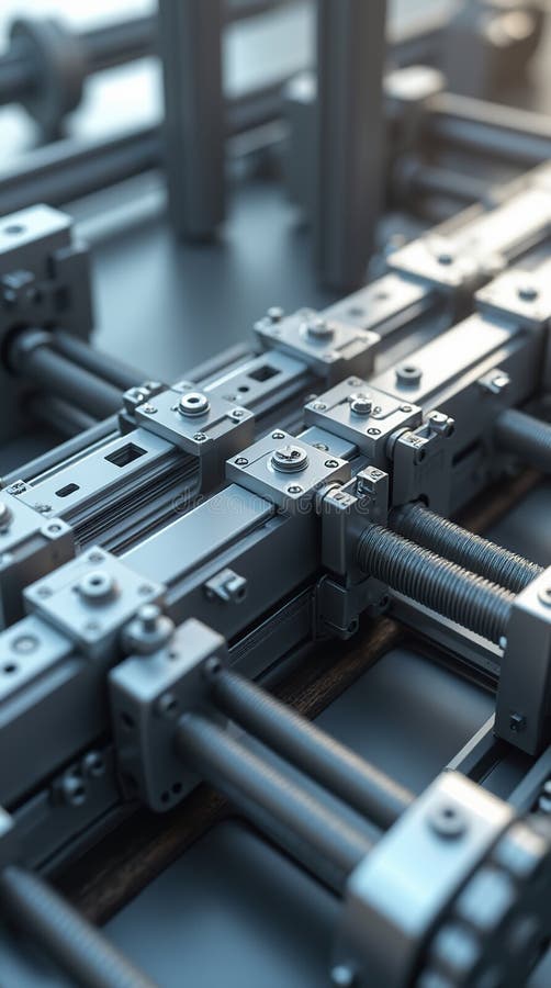 Highly Detailed View of a Modern Industrial Linear Motion System ...