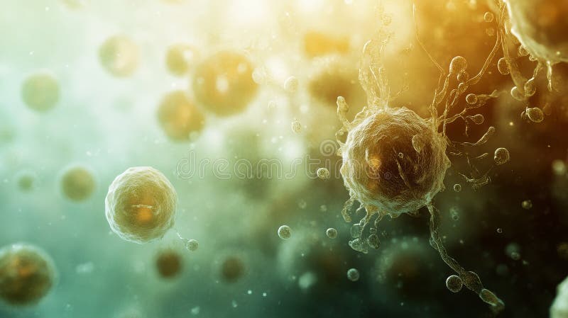 Highly Detailed View of Spherical Bacteria Illuminated by Soft Light ...