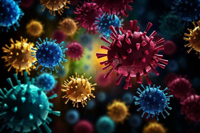 Detailed Virus Illustration in Specific Size, Shape, and Colors with ...