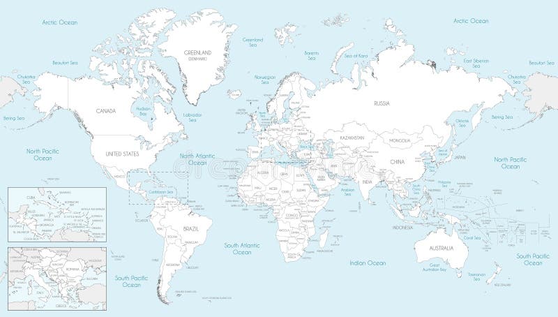 Highly Detailed World Map Vector Illustration. Editable and Clearly ...