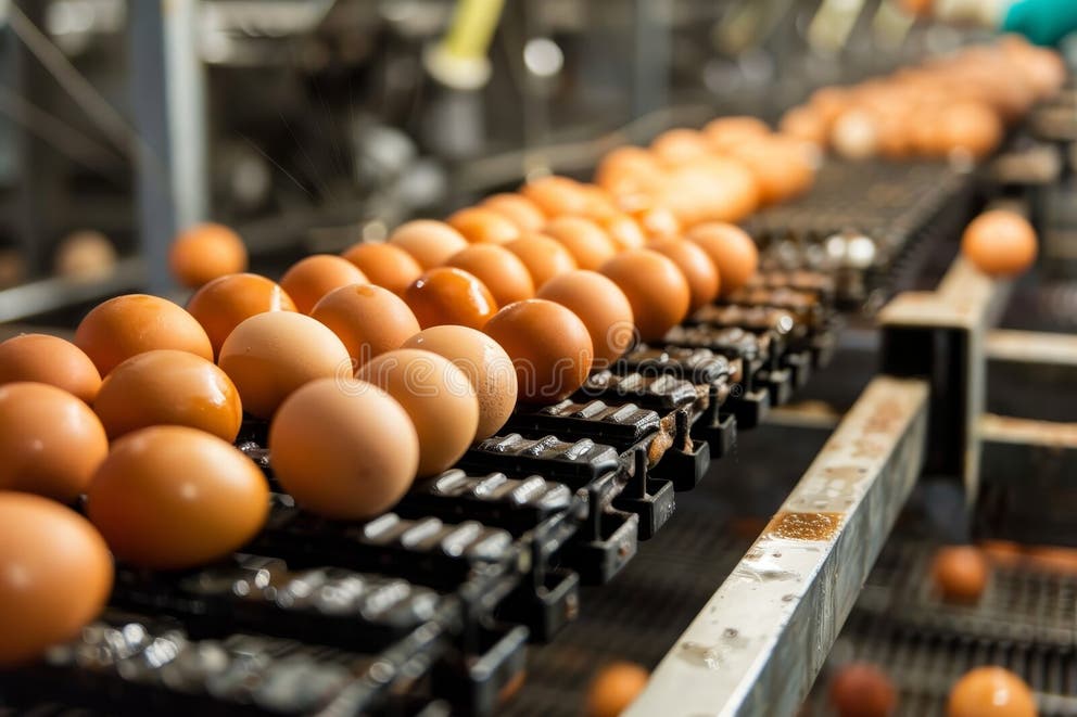 Highly Efficient Egg Sorting Equipment in Busy Commercial Egg Production Facility Stock ...