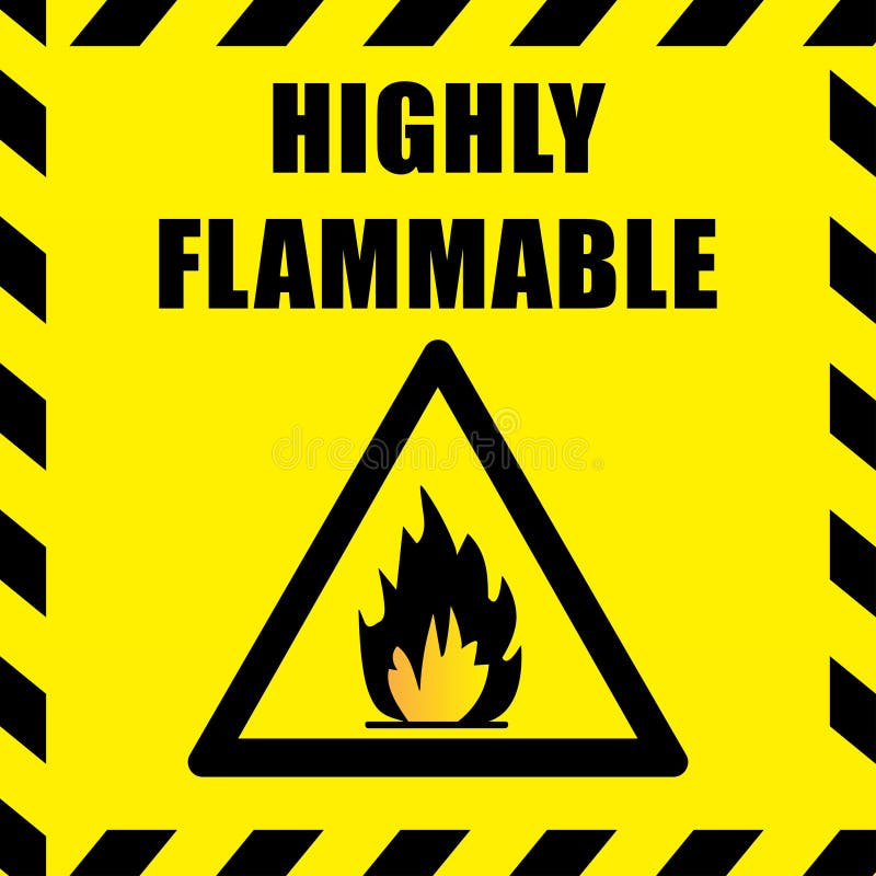 Highly Flammable Sign, Warning Sign Flammable, Flammable Symbol ...