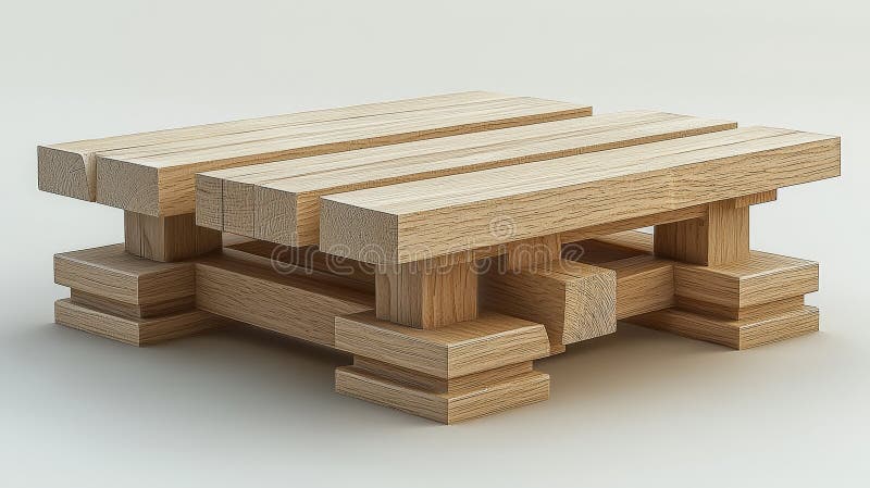 A Highly Intricate 3D-rendered Visualization of Wood Joinery Featuring ...